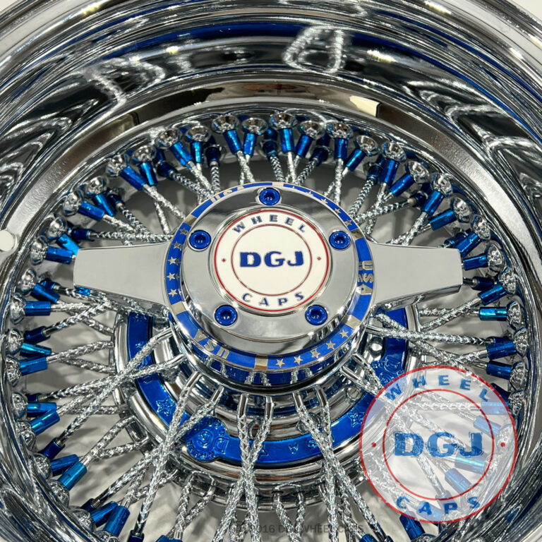 DGJ WHEEL 14x7 Rev 72 CL Diamond Spokes, Blue Nip&Hub Ring Lowrider ...