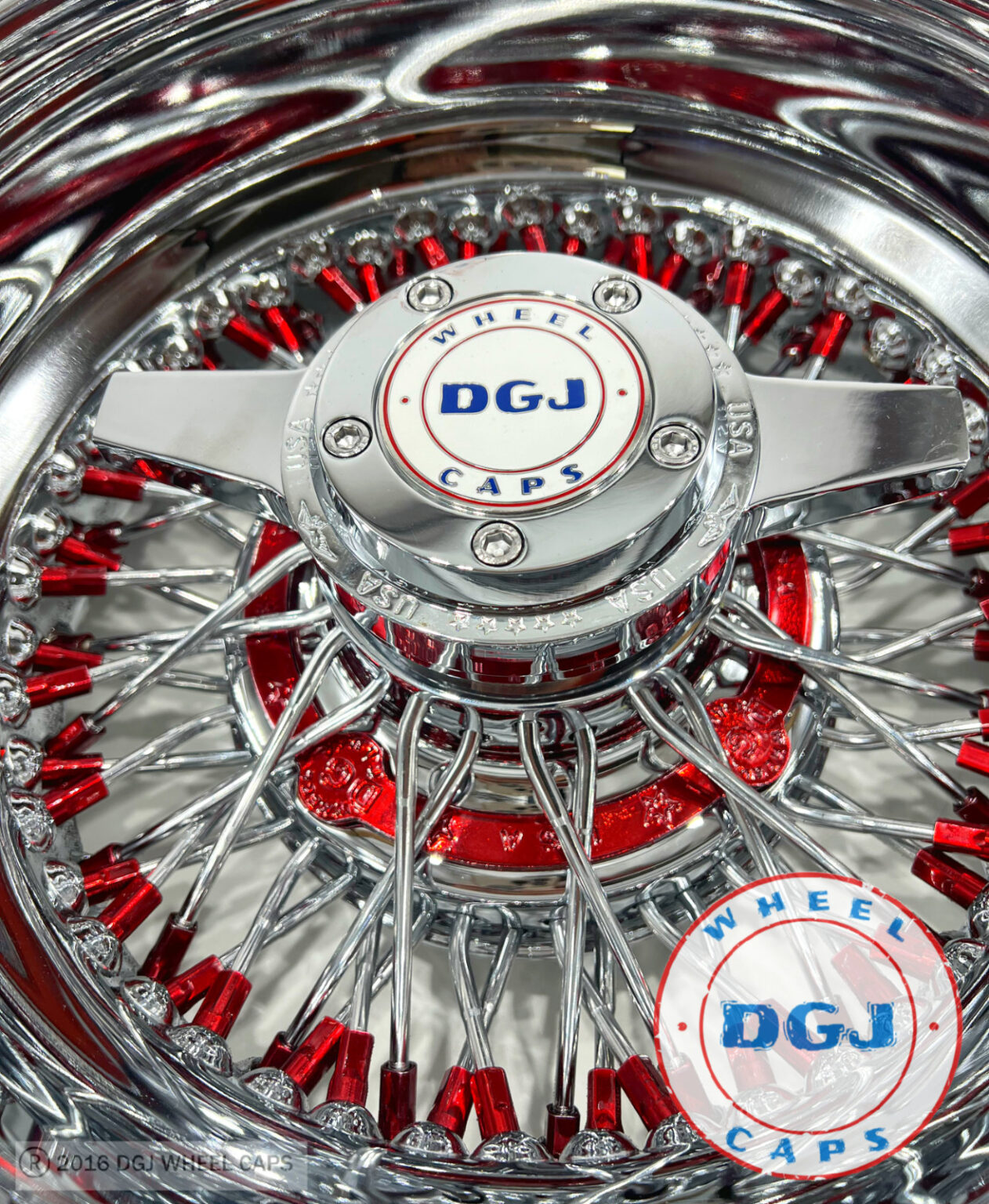 DGJ WHEEL 14x7 Rev 72 Cross Lace Candy Red Nip & Hub Ring Lowrider Wire ...