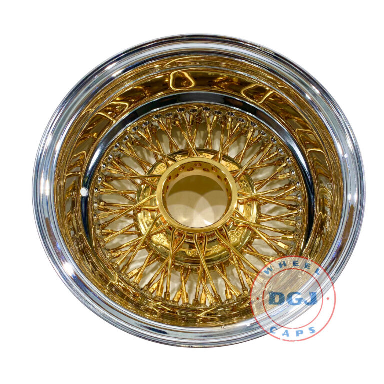 DGJ Wheels 13x7 Rev 72 Spokes Cross Lace Center Gold Lowrider Wire ...