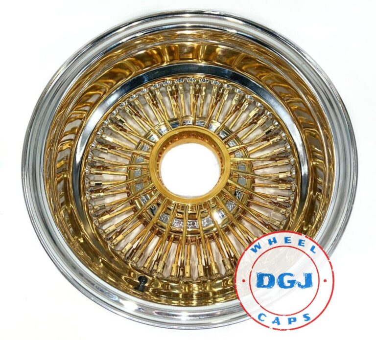 13x7 Zenith Style Rev 72 Straight Spokes Center Gold Lowrider Wire ...