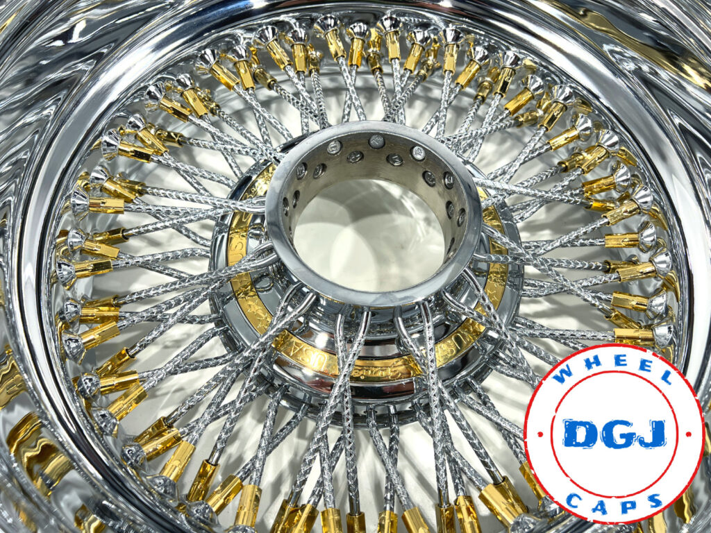 Zenith Style 13x7 Rev 72 Diamond Spokes Gold Nip+Hub Ring Lowrider Wire ...